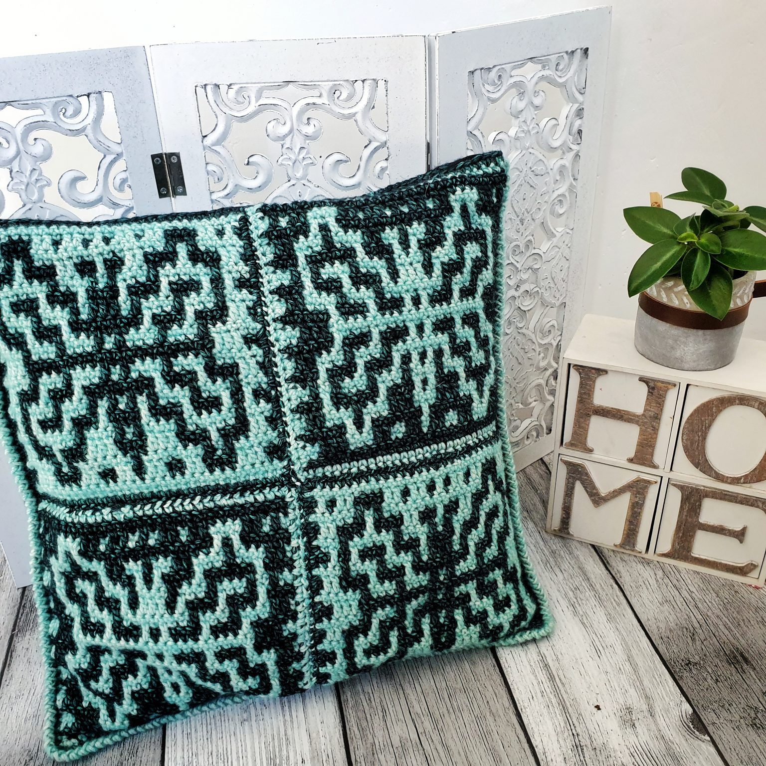 Butterfly Mosaic Pillow. Crochet Pattern – ByKaterina